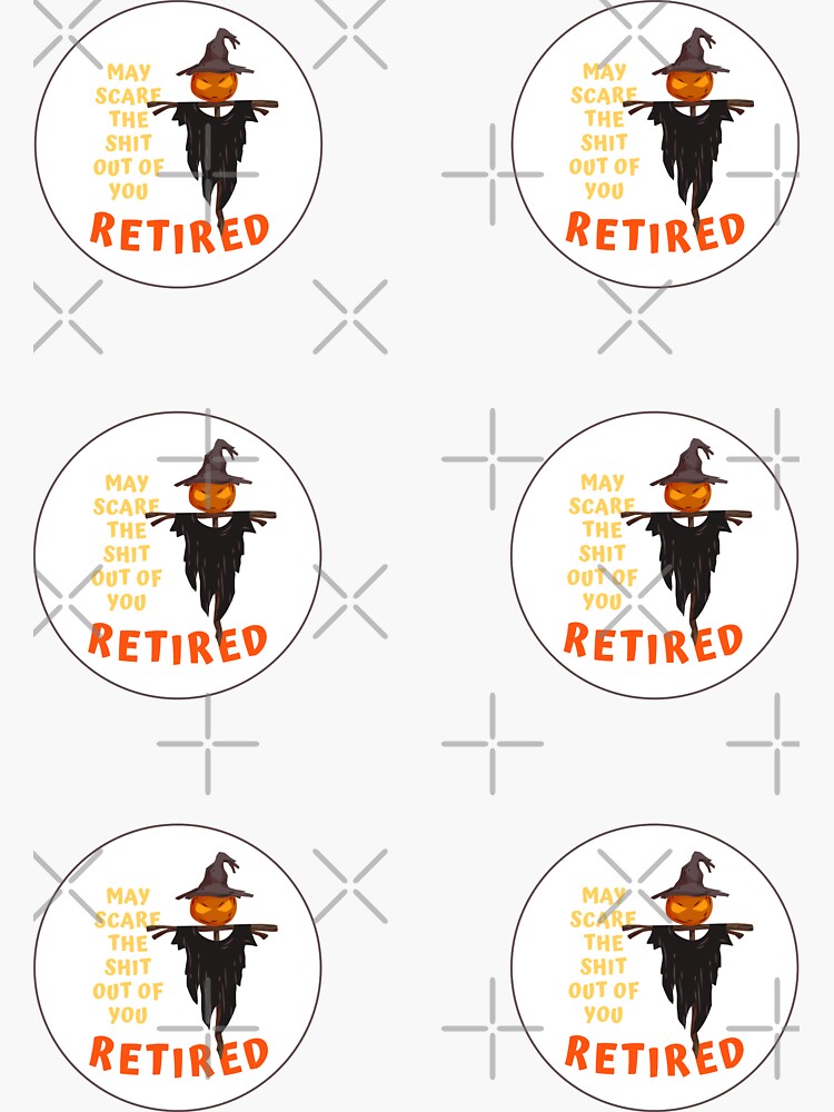 "Retired Scarecrow - Funny Halloween Retirement Gift - Graphic - Retro ...
