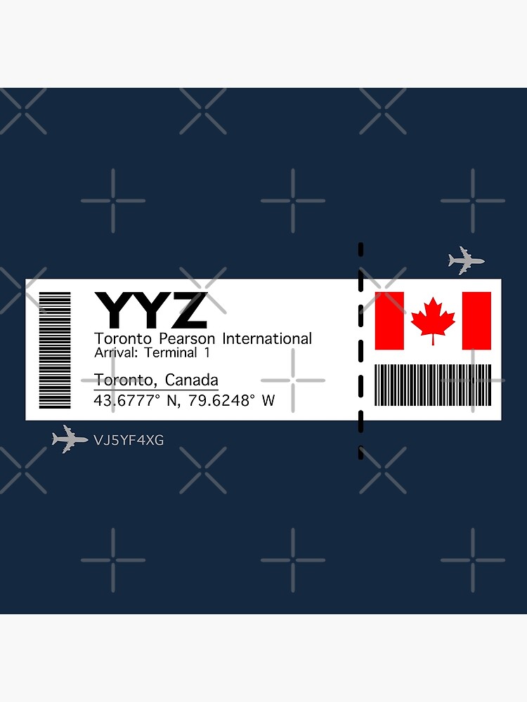 "YYZ Toronto Pearson International Airport Boarding Pass Ticket" Art ...