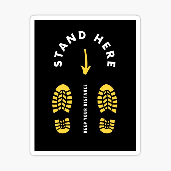 "Stand here Sticker" Sticker for Sale by shoperstpoint | Redbubble