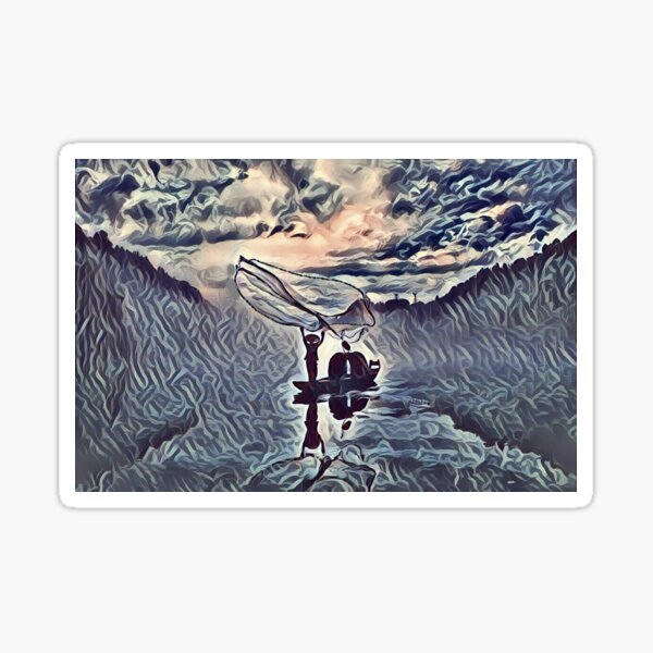 "cast net cast netting in boat DIGITAL ART PAINTING" Sticker for Sale ...