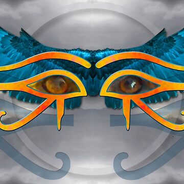 "Eye of Horus Blue Eagle Wings in the Sky" Sticker for Sale by ...