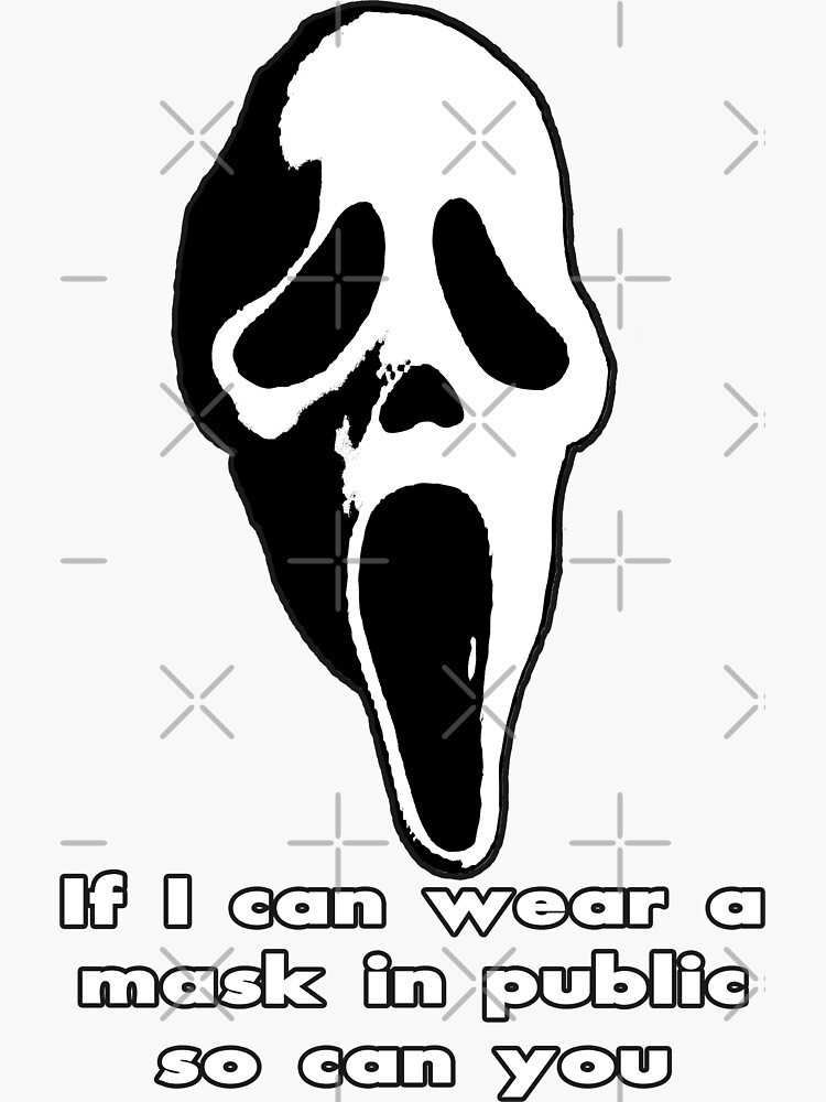 "Funny Scream Mask Wearing" Sticker for Sale by autoboxdesign | Redbubble