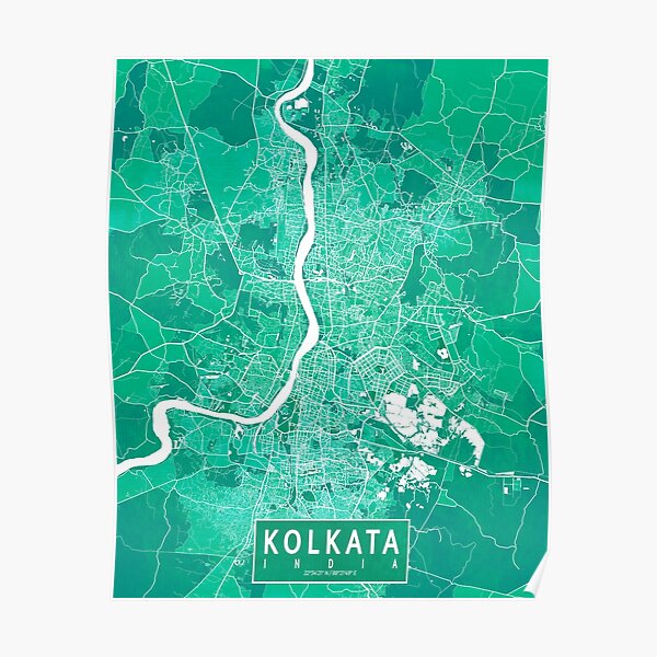 "Kolkata City Map of India - Watercolor" Poster by deMAP | Redbubble