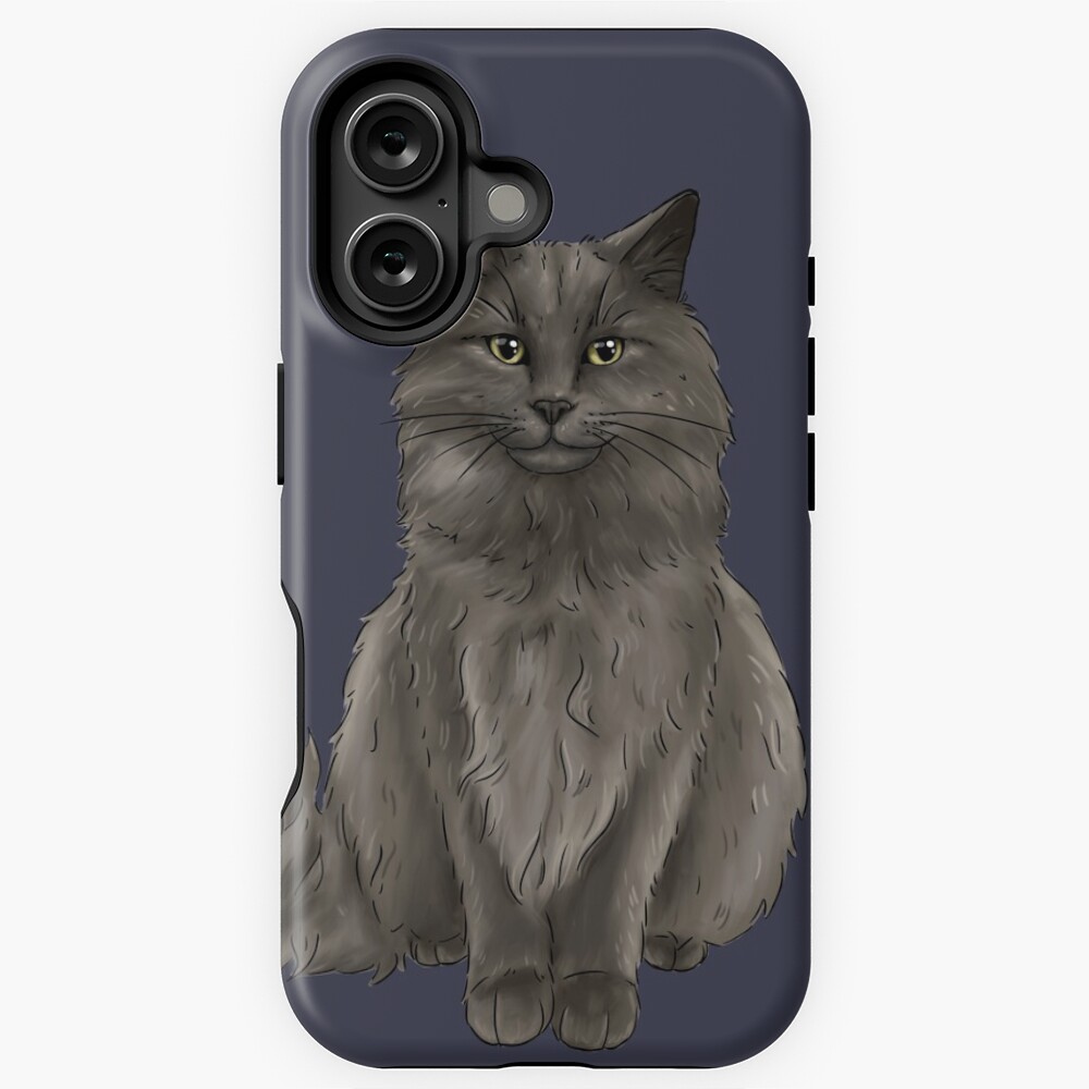 "Grey cat illustration" Sticker for Sale by Milanicole | Redbubble