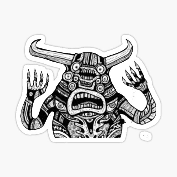 "Scared scary monster drawing" Sticker by AnthonyVdV | Redbubble