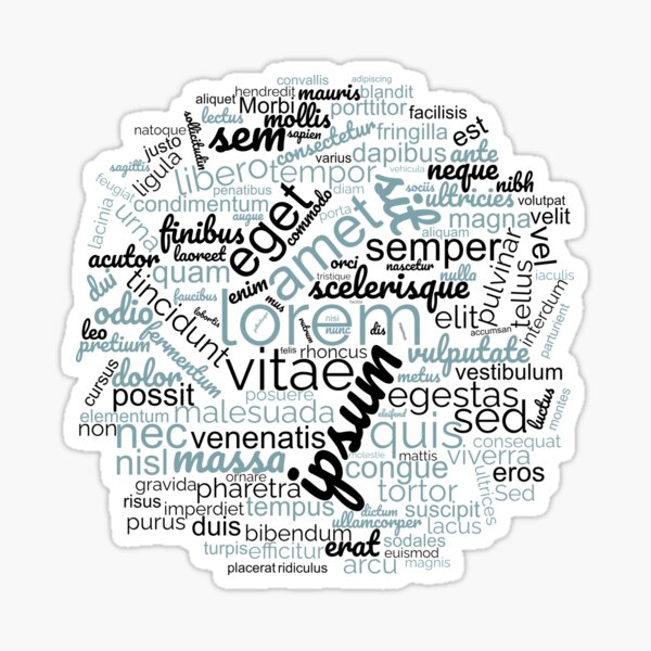 "Lorum Ipsum Word Cloud" Sticker by LoveTheDesign | Redbubble