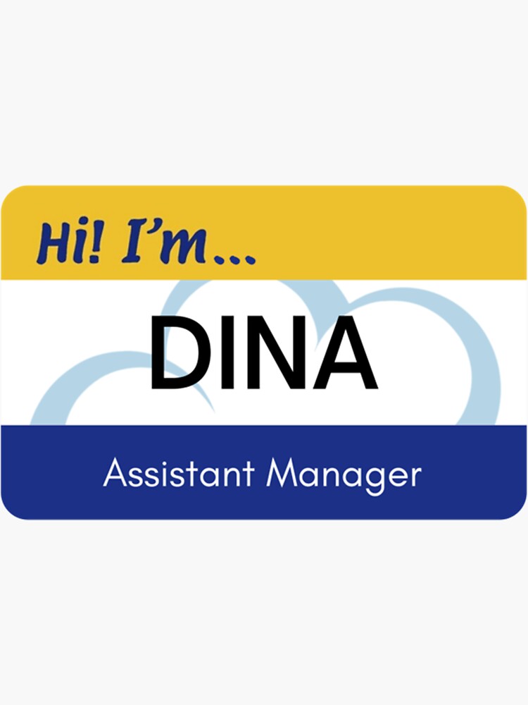 "Dina Superstore Name Tag " Sticker for Sale by DonYourFit | Redbubble