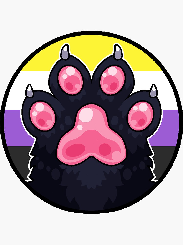 "Non-binary Paw Beans" Sticker for Sale by toastymint | Redbubble