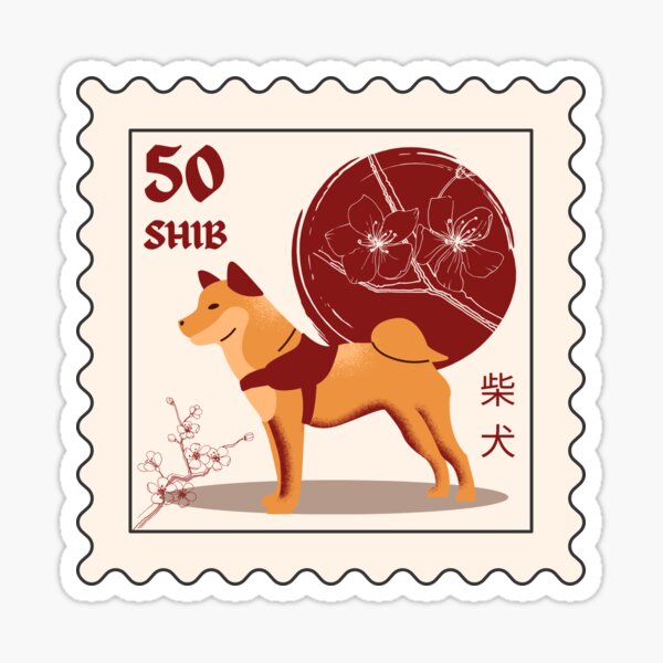 "SHIBA INU "SHIB" STAMP" Sticker by WeTee-Prints | Redbubble