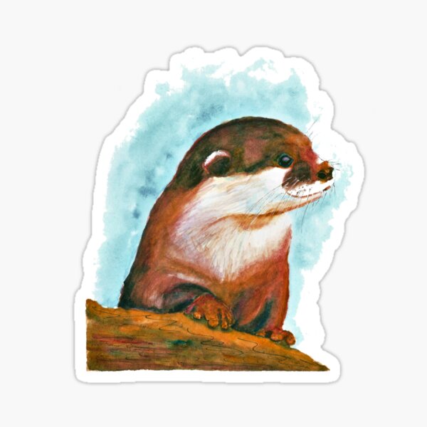 "Tarka the Otter (watercolour)" Sticker for Sale by Sarah-Addy-Art ...