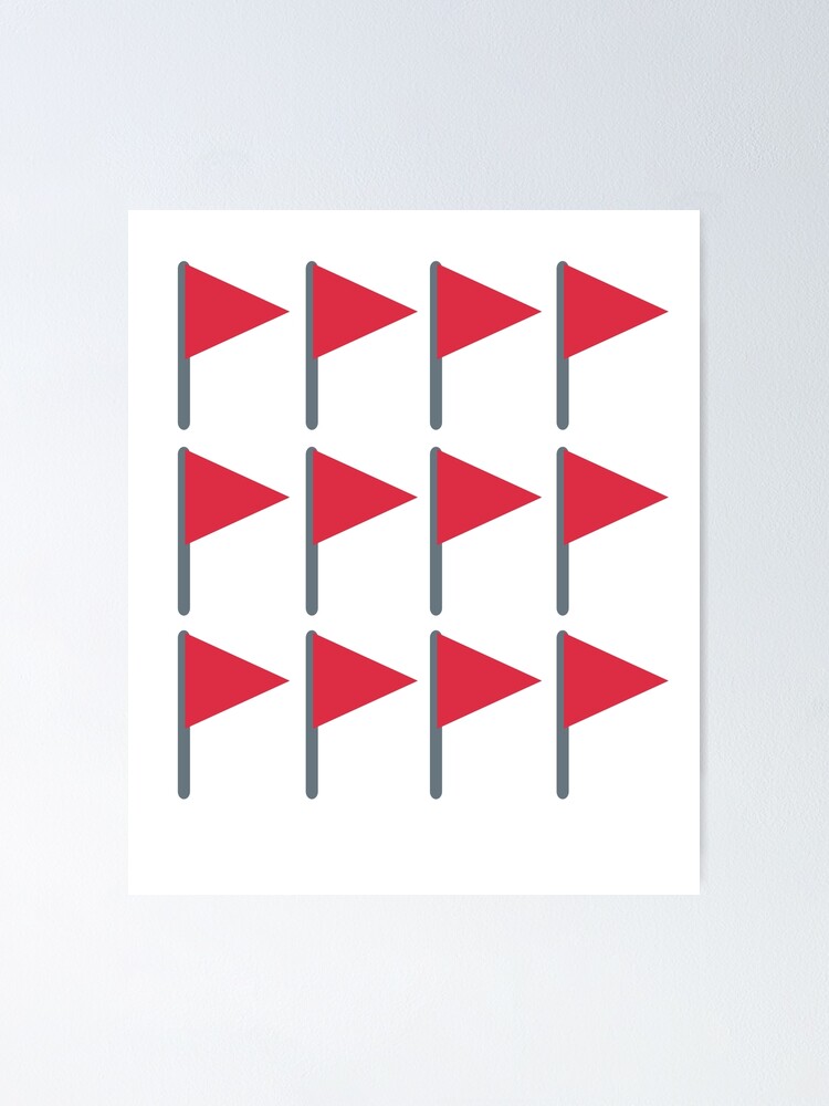 "Red Flag Meme Funny Popular Culture Fan Trending Flags Trend" Poster ...