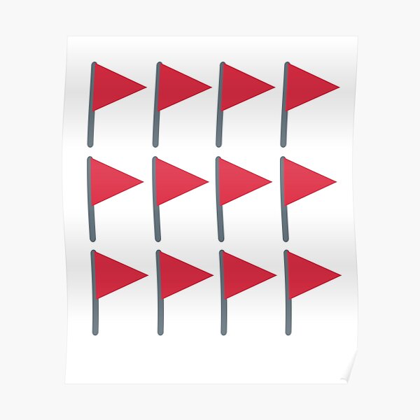 "Red Flag Meme Funny Popular Culture Fan Trending Flags Trend" Poster ...