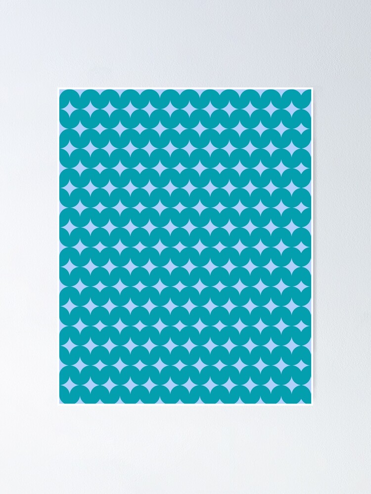 "Retro Mid Mod Shapes in Turquoise" Poster for Sale by JuneJournal ...