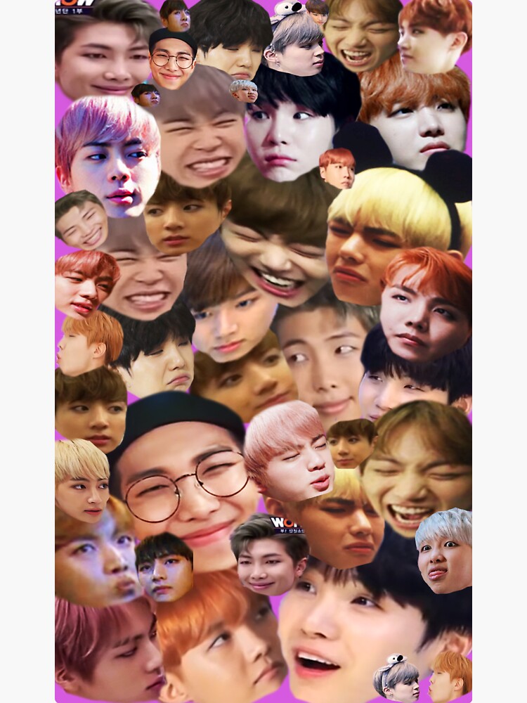 "BTS 방탄소년단 Meme Collage!" Sticker for Sale by BreezeFrozen | Redbubble