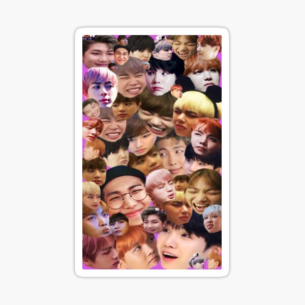 "BTS 방탄소년단 Meme Collage!" Sticker for Sale by BreezeFrozen | Redbubble