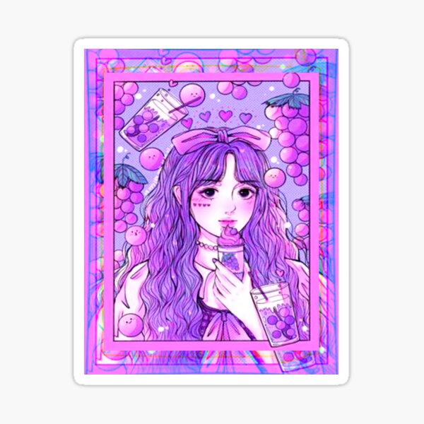 "Hyperpop:Top kawaii anime girls aesthetic designs so cute " Sticker ...