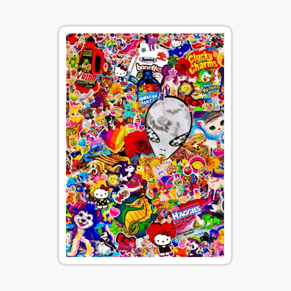 "90s rainbow kidcore collage" Sticker by gummiskeleton | Redbubble