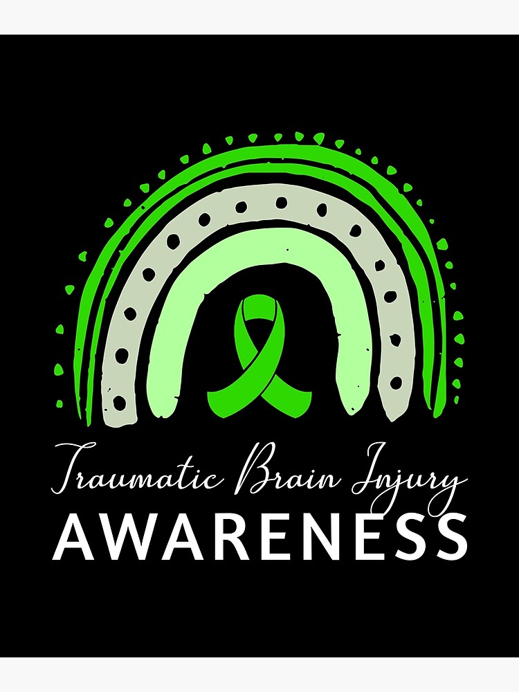 "Traumatic Brain Injury Awareness / Green Ribbon TBI Support design ...