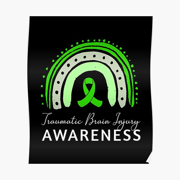 "Traumatic Brain Injury Awareness / Green Ribbon TBI Support design ...