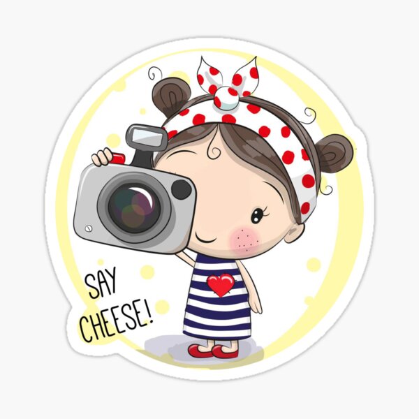 "Cute Girl Photographer Cartoon" Sticker by aschultz4 | Redbubble