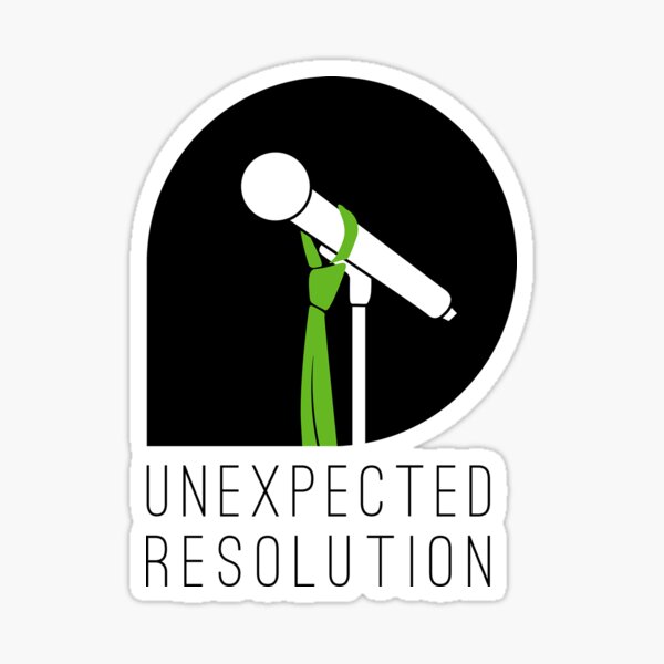 "Unexpected Resolution Official logo" Sticker by UnexpectedRes | Redbubble