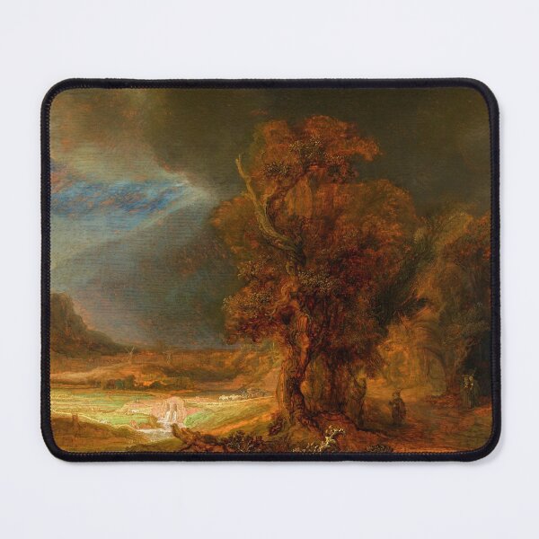 "Landscape with the Good Samaritan by Rembrandt (1638)" Mouse Pad for ...
