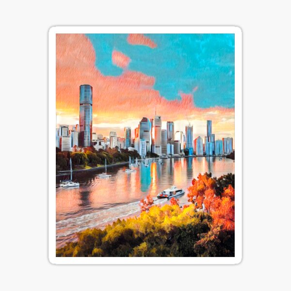 "Brisbane" Sticker for Sale by Sofia-Draws | Redbubble