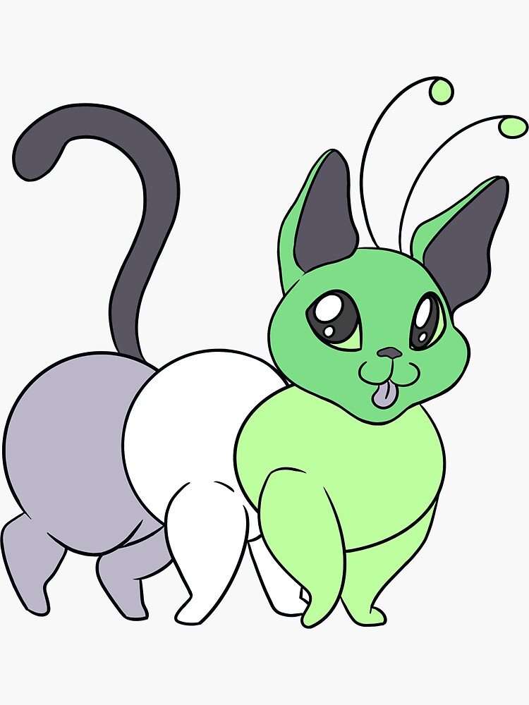 "Aromantic Pride Cat-erpillar V.3" Sticker for Sale by Rosemary-Design ...