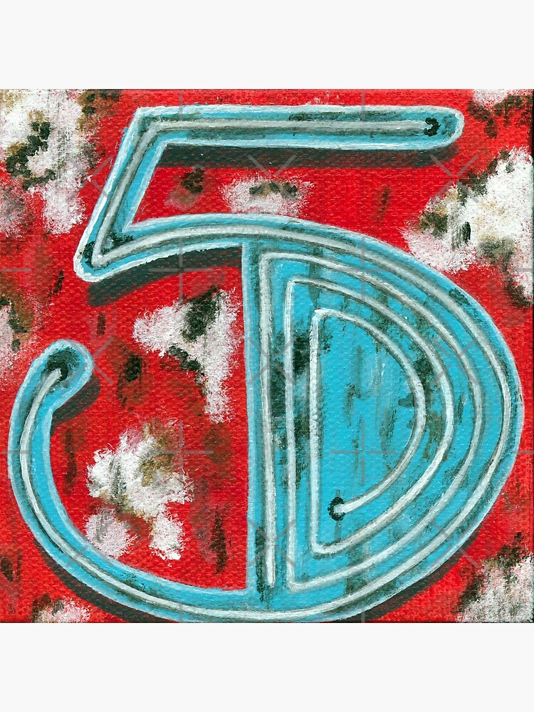 "The Number 5 - Distressed Neon Sign Style" Poster by OttingerART ...