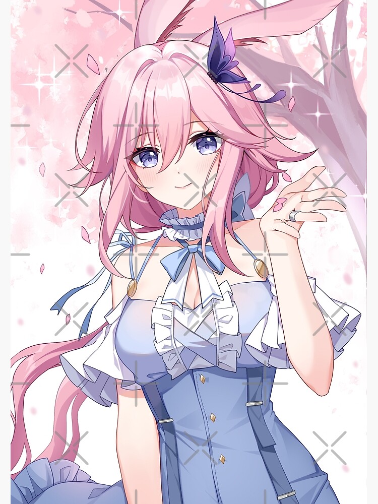 "Cute Yae Miko Guji Yae Genshin Impact Yae Sakura" Art Print by ...