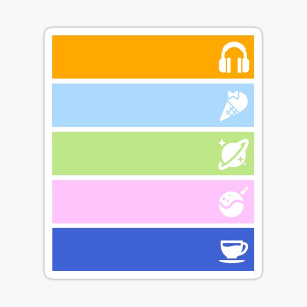 "Liella! member colors with icons" Sticker for Sale by -Azuki- | Redbubble