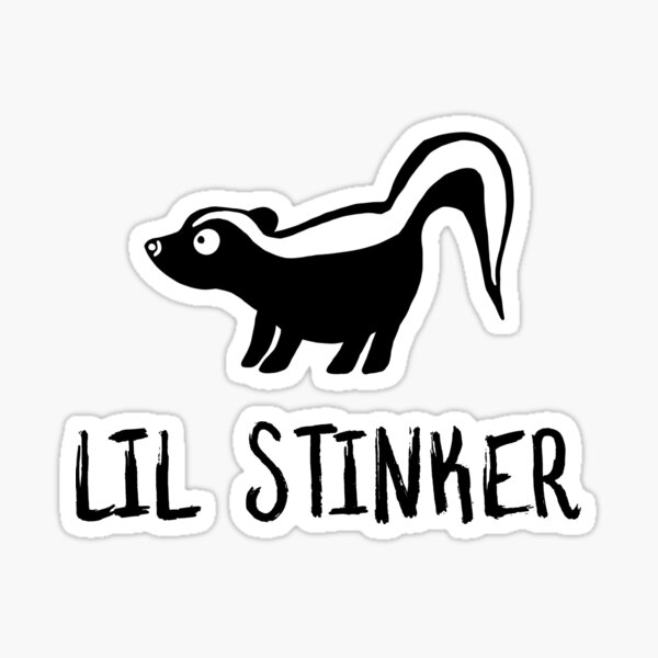 "Lil Stinker for Skunk Lovers, Black" Sticker for Sale by Mochi-Merch ...