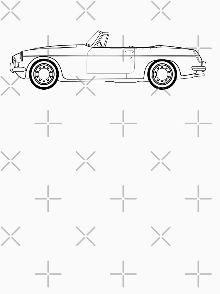 "MG B Roadster Line drawing artwork" T-shirt by RJWautographics ...