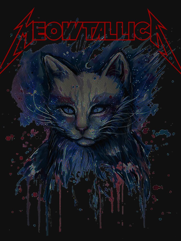 "Metallicat Funny Cat Rock 70s 80s 90s Meow Metal Rock Music Bands of ...