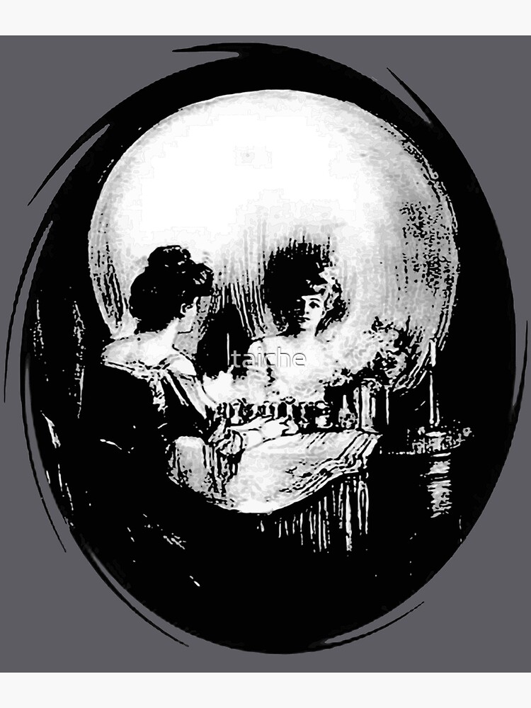 "Existential Dread Op Art Woman and Skull Reflection " Poster by taiche ...