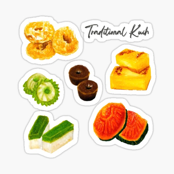 "Traditional Kuih Malaysia-Part 1" Sticker for Sale by Emmaart-my ...