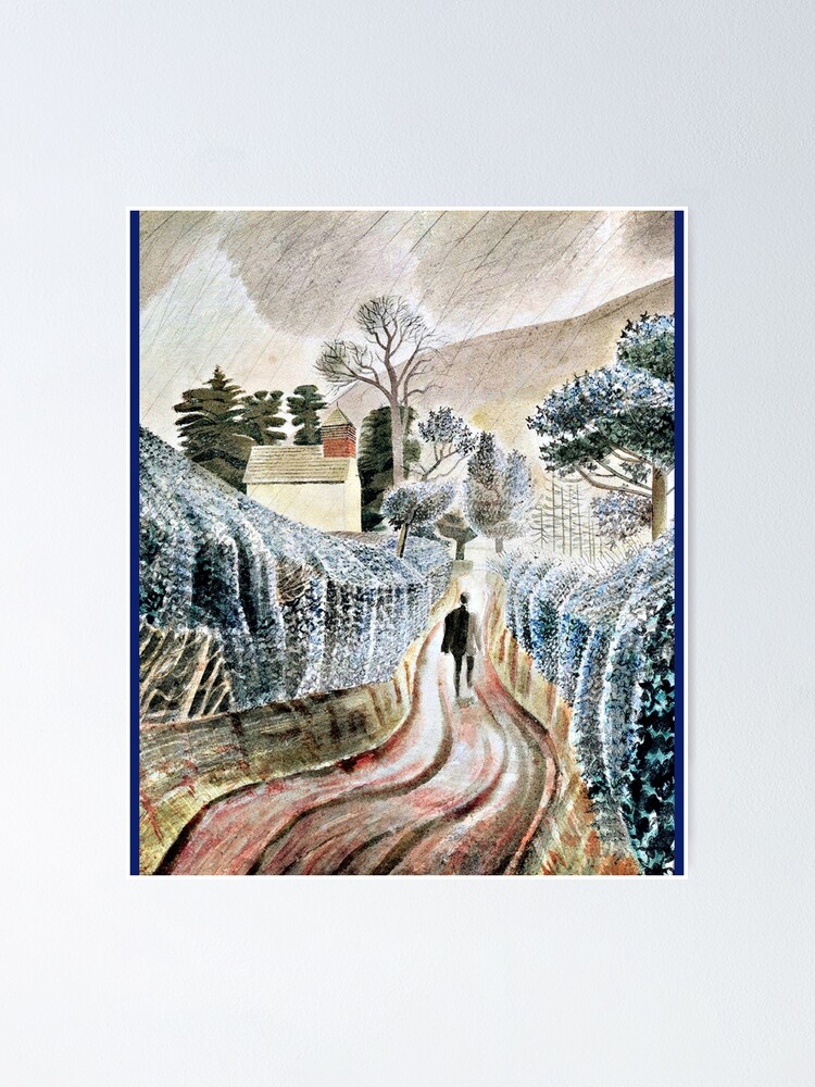 "Eric Ravilious painting, Wet Afternoon with View of the Church of St ...