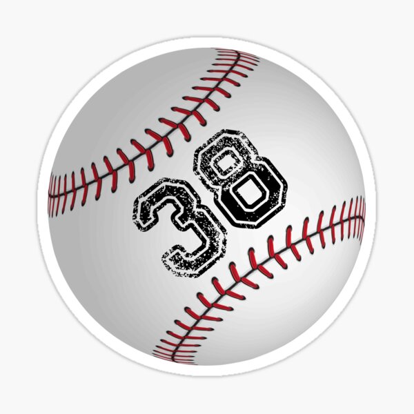 "Baseball ball number 38, thirty eight" Sticker for Sale by ...