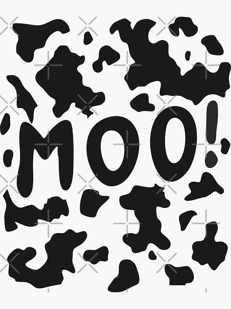 "Cow Print Moo Saying Funny Halloween Costume " Sticker for Sale by ...