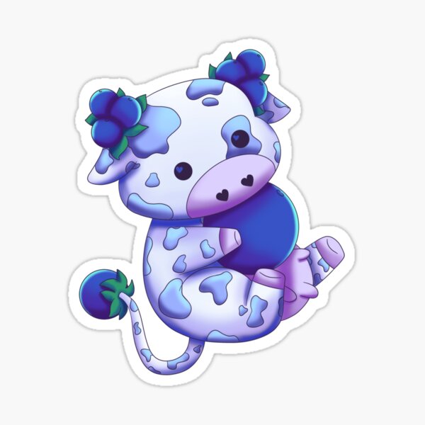"Blueberry cow" Sticker by WolfieTaurus | Redbubble