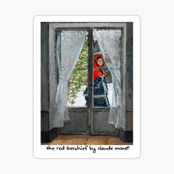 "The Red Kerchief by Claude Monet - Great Arts" Sticker for Sale by ...