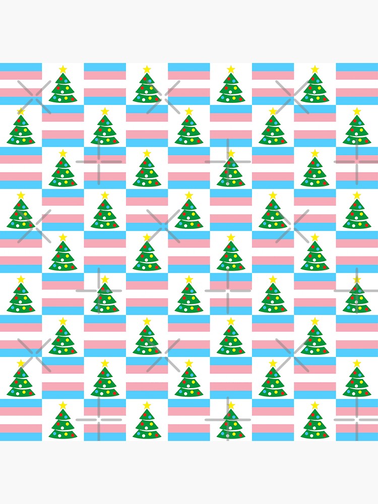 "Transgender Pride Flags & Christmas Trees Pattern" Sticker by ...