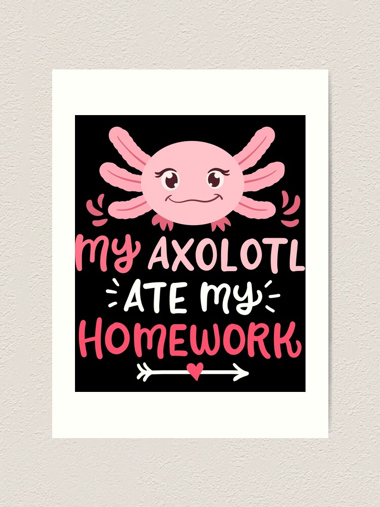 "Axolotl Back to School Kawaii" Art Print for Sale by Mealla | Redbubble
