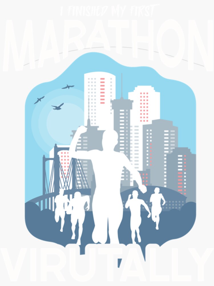 "Virtual Marathon - First Marathon Finisher " Sticker for Sale by ...