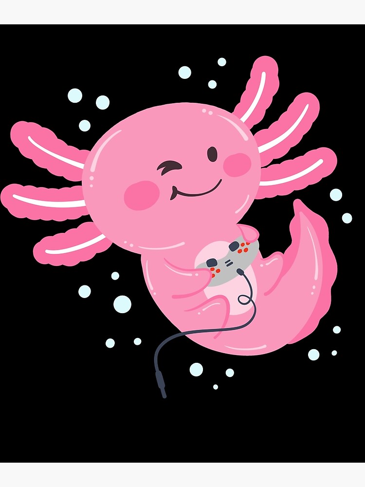"Axolotl Gamer Gaming Kawaii" Poster for Sale by Mealla | Redbubble