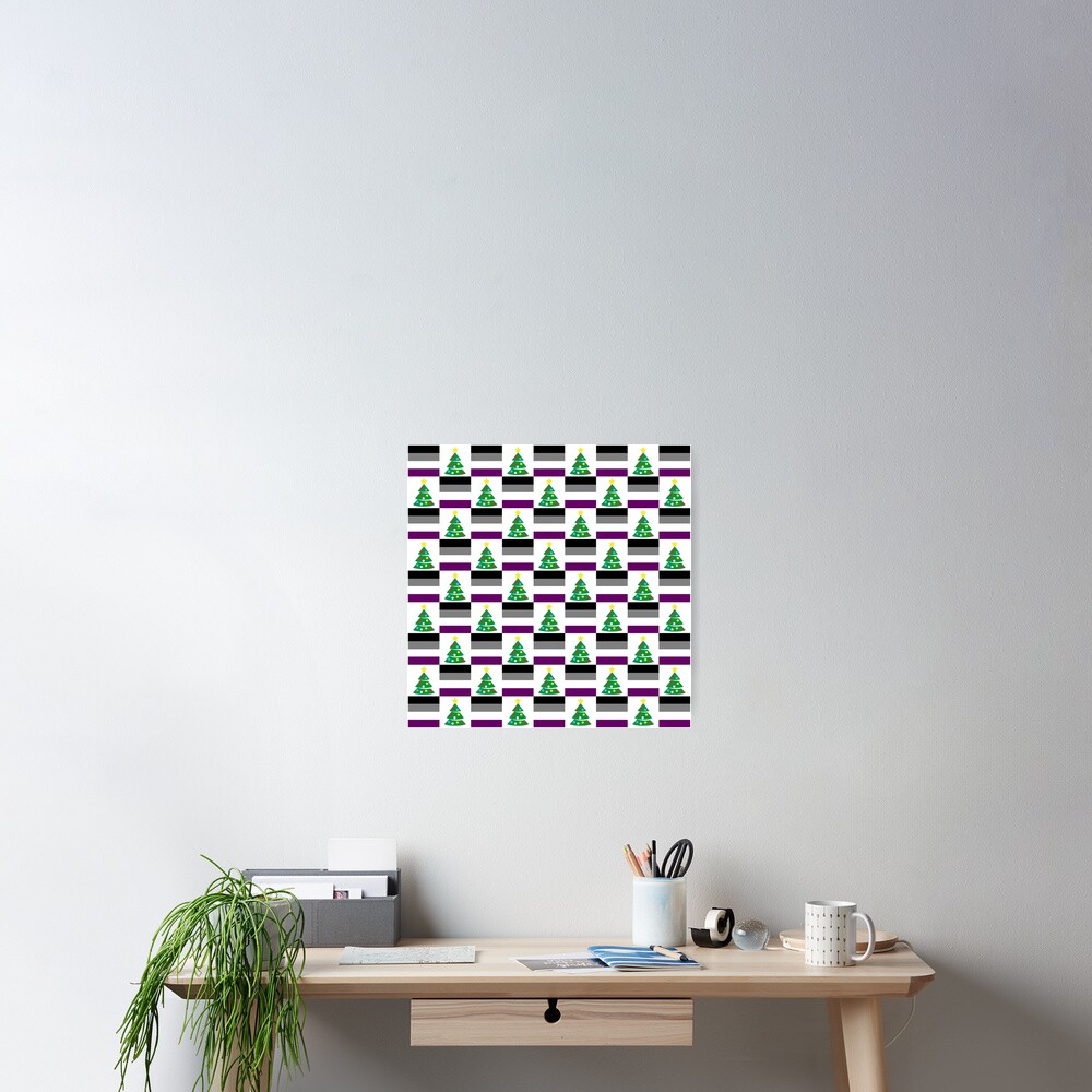 "Asexual Pride Flags & Christmas Trees Pattern" Poster for Sale by ...