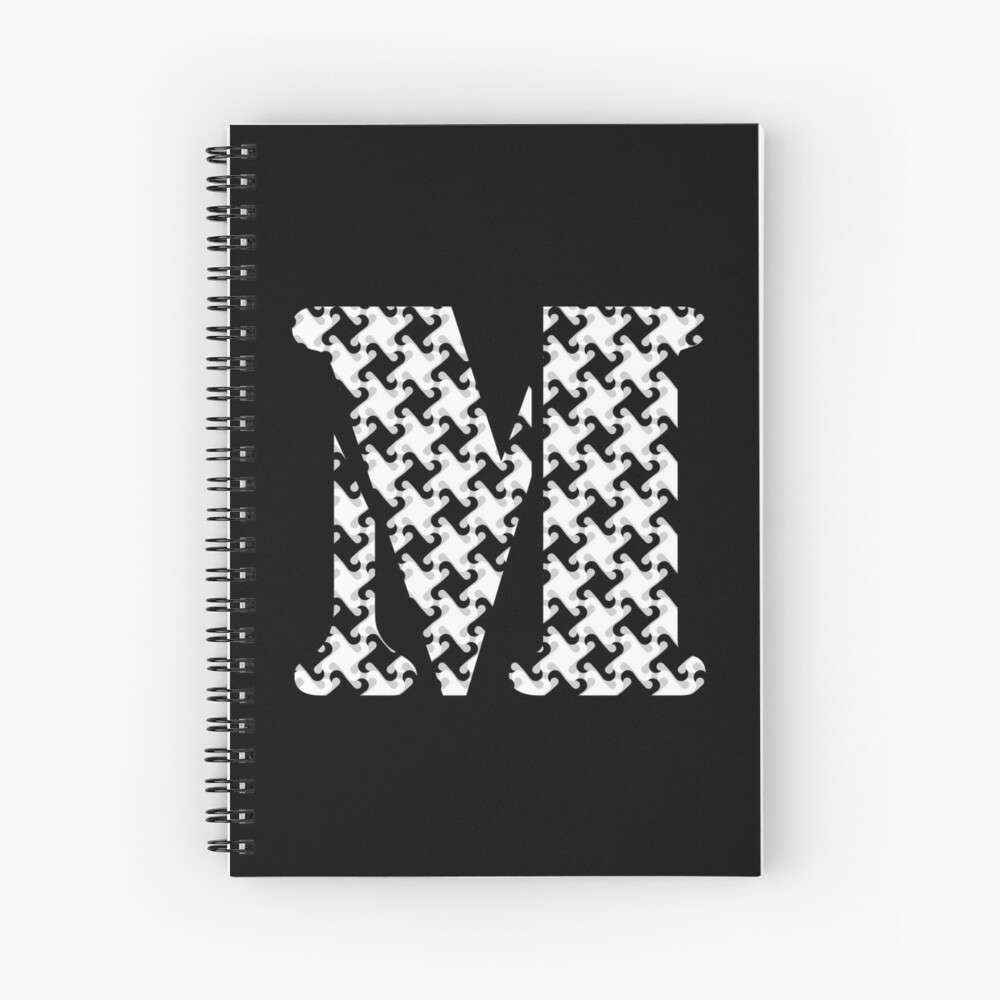 Cuaderno de espiral «Letra M Chic Blanco y Negro» de LetteringStore ...