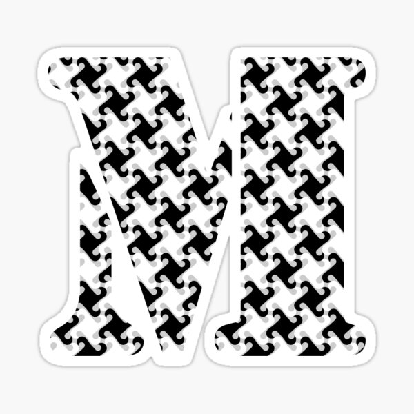 Pegatina «Letra M Chic Blanco y Negro» de LetteringStore | Redbubble