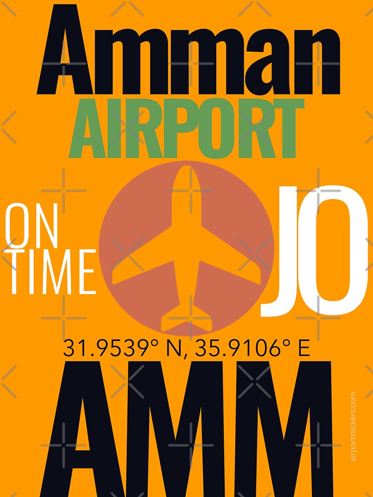 "AMM airport code Jordan green dot" Sticker for Sale by Aviators ...