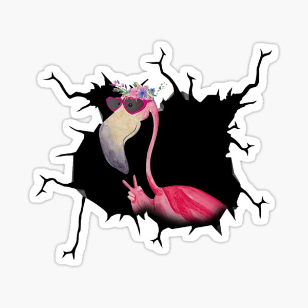 "Flamingo crack head vinyl car decal funny custom wall stickers gifts ...